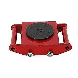 6 Ton 13200lb Heavy Duty Machinery Mover Dolly Skate Roller Mover Cargo Trolley Yellow/Red (Red)