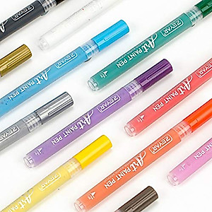 ZEYAR Acrylic Paint Pens, Extra Fine Point, AP Certified, 12 Colors, Water Based, Permanent & Waterproof Ink, Works on Rock, Wood, Glass, Metal, Ceramic and Non porous Surfaces (12 Colors)