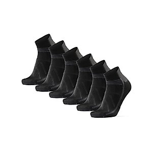 DANISH ENDURANCE 3 Pack Cycling Socks, Low-Cut, Breathable for Men & Women, Black, Large
