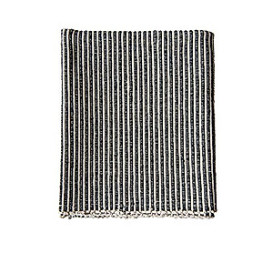 Creative Co-Op 3' x 5' Black & White Cotton Striped Dhurrie Rug