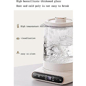 1.5L Electric Kettle Temperature Control Kettle Multi-Function Health Pot Teapot Flower Teapot Automatic Multi-Function Thickened Household Glass Pot Mute Boiling Water A,1.5L