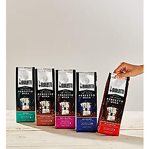 Bialetti Caffe Italian Roasted - 8.8 oz Espresso Ground Coffee - Classico Perfect for Moka - Intensity 7