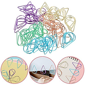 Tofficu Cute Paper Clips 100pcs Teardrop Stainless Steel Drop-Shaped Paper Clips for Office School Supplies Wedding Invitations Crafts Scrapbooking Bookmarks Planners