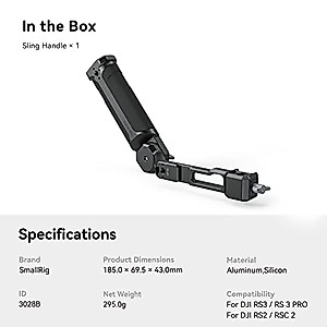 SmallRig Adjustable Handle Sling Handgrip for DJI RS 2 / RSC 2 / RS 3 / RS 3 Pro/RS 3 Mini Gimbal Handheld Stabilizer - 3028