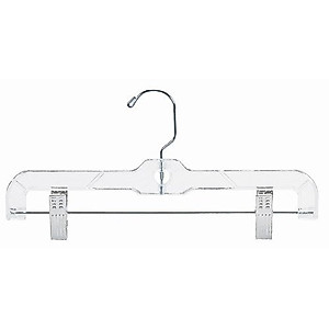 Only Hangers 12" Heavyweight Clear Plastic Childrens Pant/Skirt Hangers Box of 25
