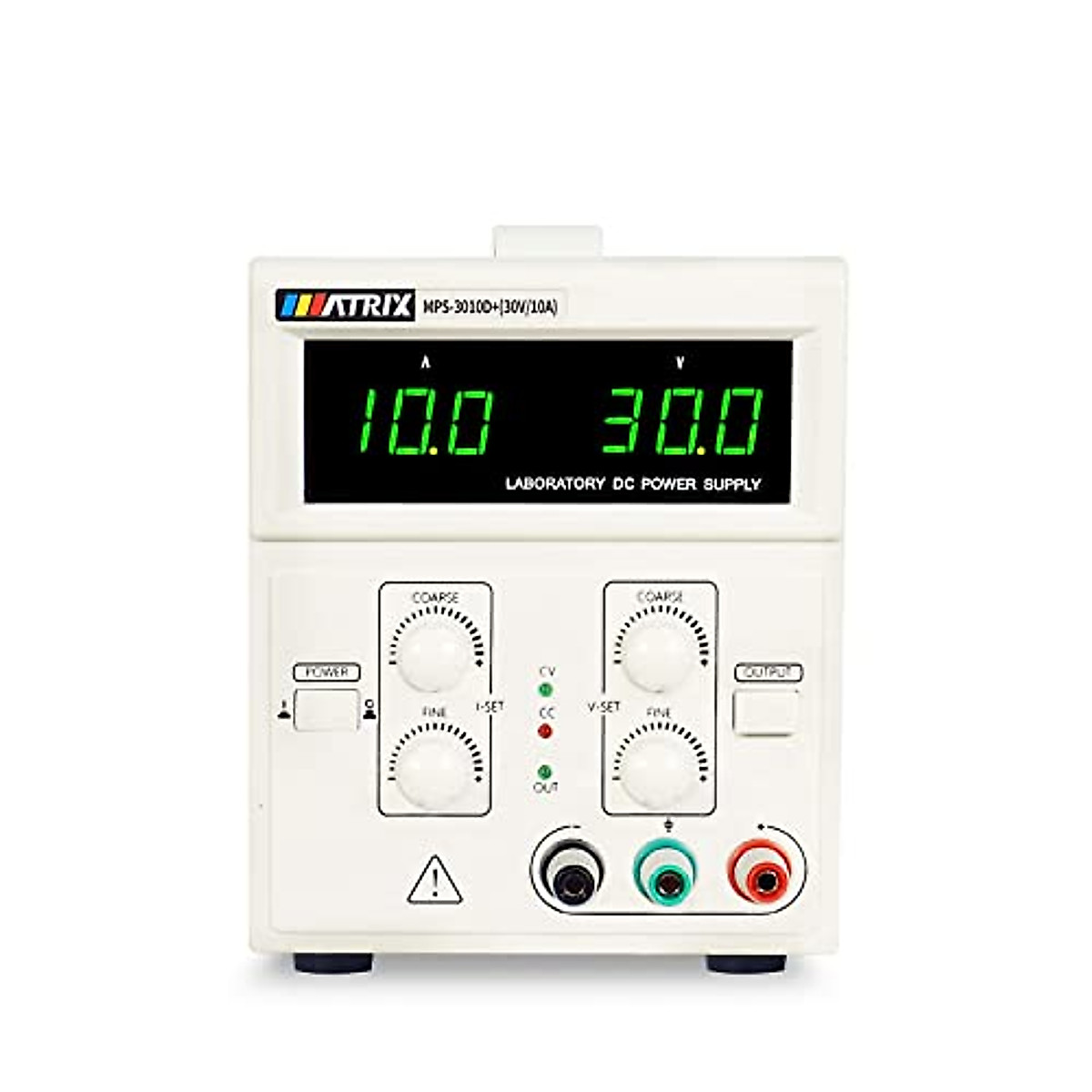 Variable Linear DC Power Supply 30V 10A Adjustable Switching Regulated Low Ripple Bench Linear Power Supply with Alligator Leads, voltage/current pre-setting, output off function MATRIX MPS-3010D+