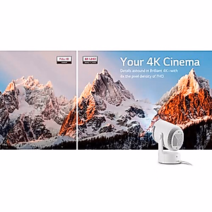 LG CineBeam Home Cinema PU700R 4K UHD Smart Projector, HDR10, 1000 Lumens, Auto Screen Adjustment with 90 Degree rotation, Airplay 2 support, Bluetooth Dual sound out, Mood lighting