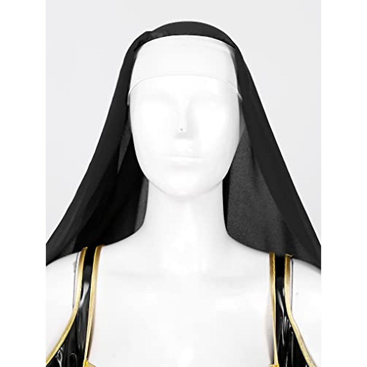 Doomiva Women's Halloween Nun Role Play Fancy Dress Costume Latex Leather Sexy Lingeries Outfits 2# Black Small