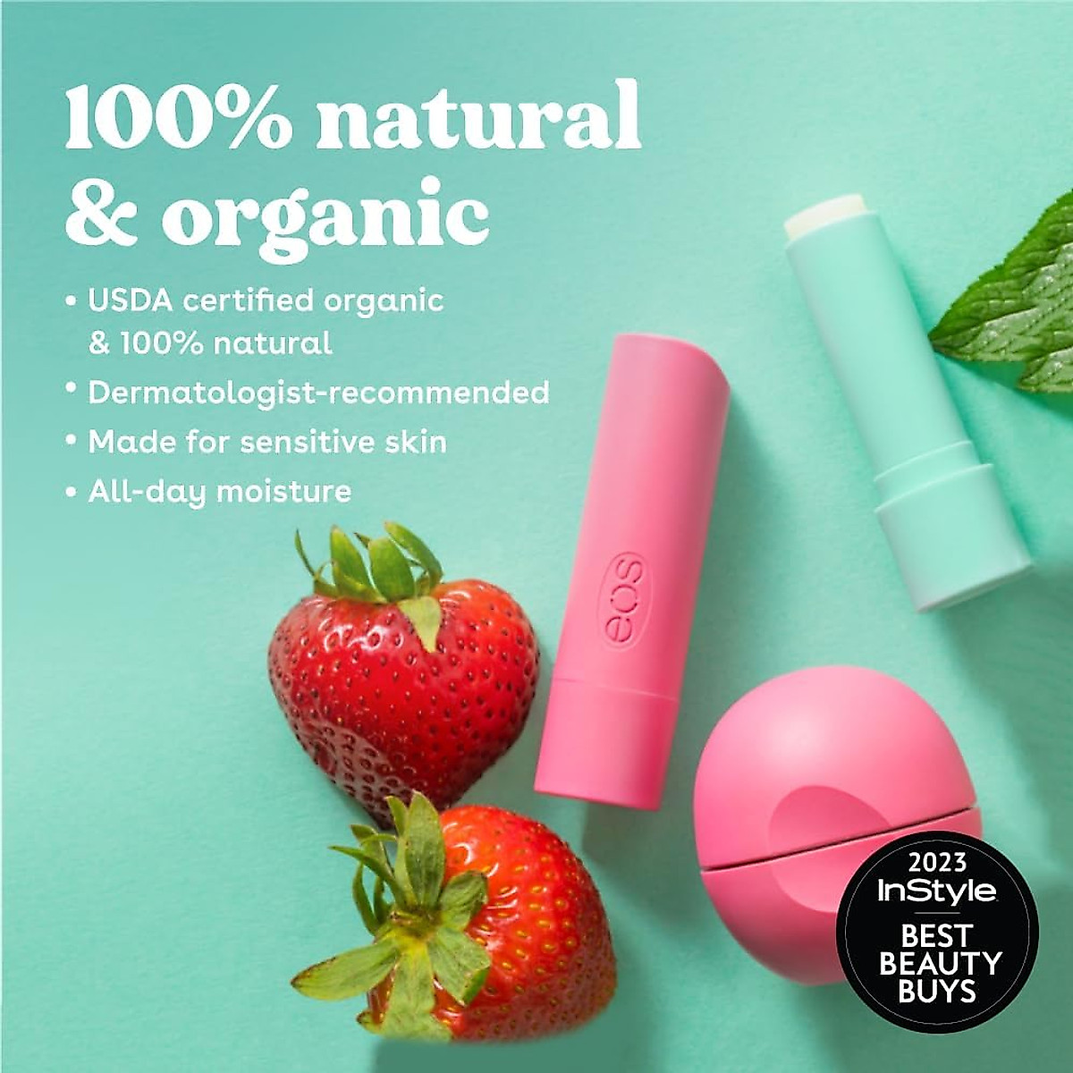eos Smooth Lip Balm Sphere, Sweet Mint 0.25 oz (Pack of 7)
