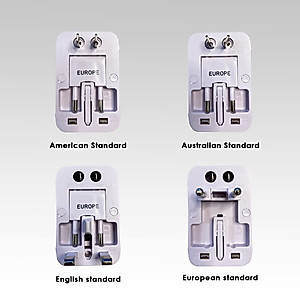 NA Worldtrip Plug Global Universal Travel Adapter for 220+ Countries, International Power Charger, European Adapter, Wall Charger Power Plug for USA EU UK AUS