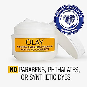Olay Bright & Even Vitamin C with Lactic Acid Face Moisturizer, 2 oz Lightweight Brightening Face Cream for Uneven Skin Tone, Recyclable Eco Jar Packaging, Value Size