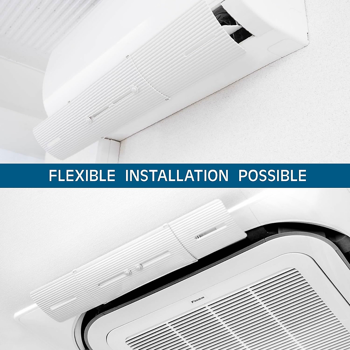 AIR WING Slim, Length & Angle Adjustable Air Conditioner Deflector helps Cooling/Heating Air Circulation, Anti Blast, Wind Baffle and Direction, Anti-Condensation