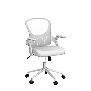 Office Chair Ergonomic Home Office Desk Chairs, Breathable Mesh Back Lumbar Support Computer Chair, Adjustable Height Swivel Task Chair with Flip-up Arms & Wheels, Grey