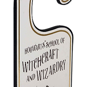Harry Potter Double-Sided Reversible Wood Door Hanger - Wizards at Work and Hogwarts Vistors Welcome