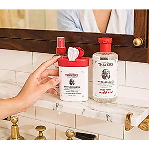 THAYERS Alcohol-Free Witch Hazel Toning Towelettes with Aloe Vera, Rose Petal, 25 Count