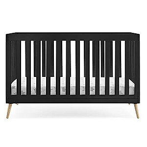 Delta Children Essex 4-in-1 Convertible Baby Crib, Ebony with Natural Legs