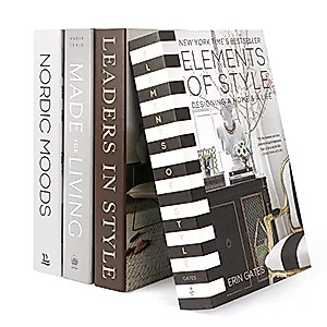 4 Pack Faux Books for Decoration, Ediactcyl Modern Fashion Decorative Books Set for Hardcover Home Decor, Fake Book Stacks Display for Bookshelf Living Room Decor