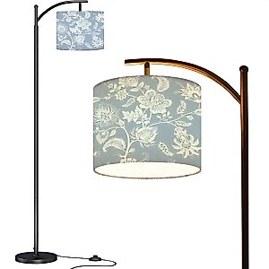 Arc Floor Lamp color floral pattern for wrapping fabric seamless pattern decorative Modern Tall Standing Lamp Dimmable with Remote Adjustable Drum Shade Footswitch for Living Room Bedroom Office