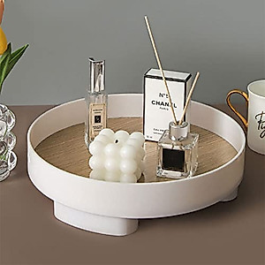 FIZZOQI Plastic Cosmetic Storage Shelf Condiment Rack Tabletop Rack Desk Round Tray Pantry Room Organizer Rack Household Restaurant Storage Rack