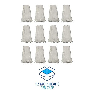 Boardwalk BWK2032RCT No. 32 Rayon Cut-End Wet Mop Head - White (12/Carton)