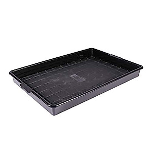 YARNOW Plant Pot Trays Rectangle Plastic Humidity Tray Indoor Plants Succulents Flower Bonsai Tree Saucer Organizer 1pc Black 33.5x23.5x3cm