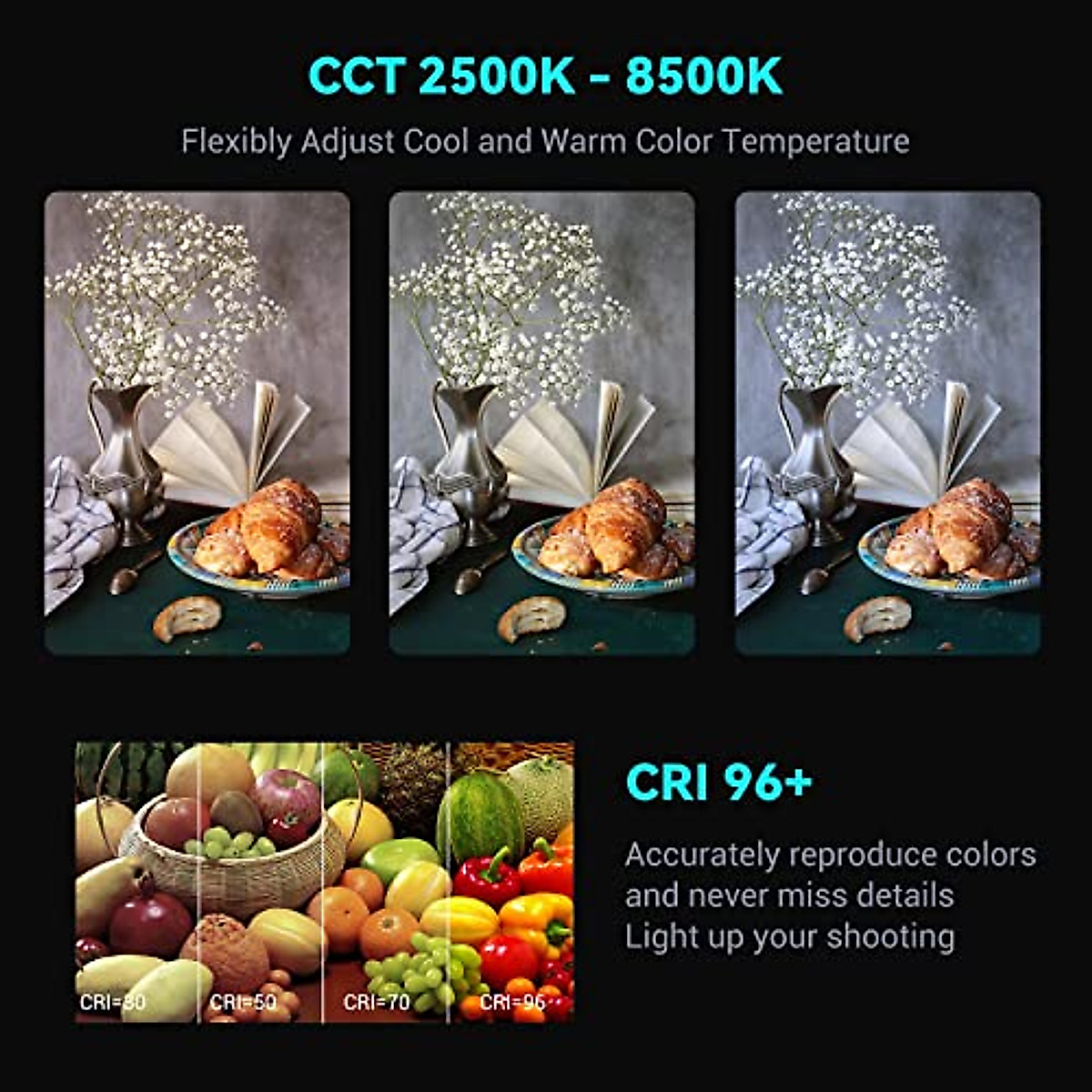 SmallRig RM75 RGB Video Light, RGBWW Full Color Portable LED Light Panel, 4,000mAh Battery, 2500-8500K, CRI96, TLCI 98, Magnetic Attraction and App, for Vlogging Photography