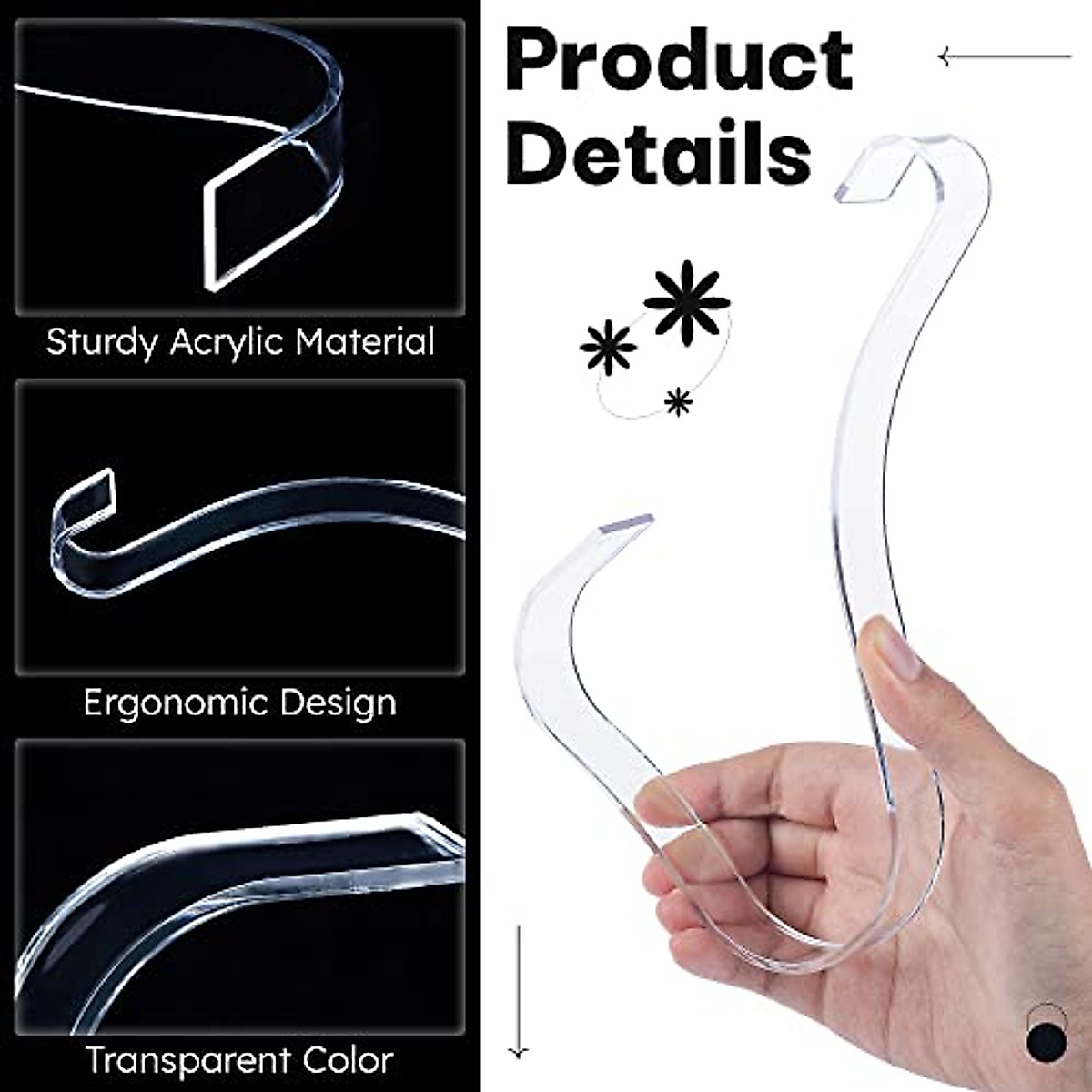 TXIN 10 Pcs/5 Pairs Acrylic Clear Sandal Shoes Display Stand Inserts Holders Shoe Display Rack Shoe Support for Women's Shoes