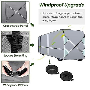 XGear Outdoors Class A RV Cover Windproof Upgraded fits 30' - 33' RV Motorhome, Extra-Thick 5 Layers Anti-UV Top Panel, Rip-Stop with 2PCS Extra Straps (Fits 30' - 33'/ W Tire Covers)