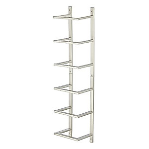 mDesign Modern Decorative Metal 5-Level Wall Mount Towel Rack Holder and Organizer for Storage of Bathroom Towels - Satin