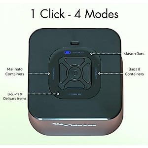 VIDAVAC Multifunctional Electric Mason Jar Vacuum Sealer WHITE– Compatable with Regular & Wide Mouth Jars, Containers, Bags & Wine Bottles – Canning/Pickling/Fermanting and Storage Solution. (White)