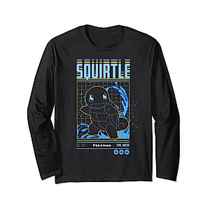 Pokémon Squirtle Water Type Schematic Long Sleeve T-Shirt