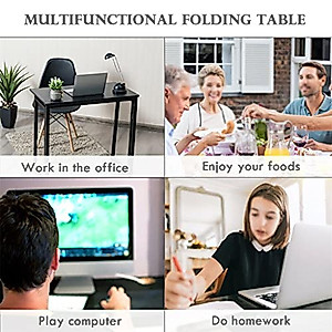 CZDYUF Foldable Metal Frame Computer Desk Home Office Laptop Desk Desk Study Desk Black