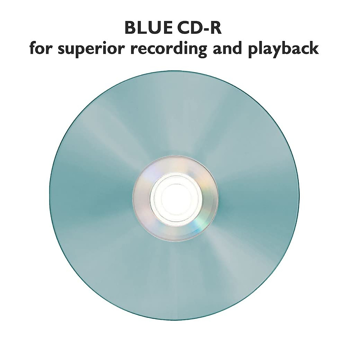 Vinpower Digital Blue AZO CD-R 700MB 52X Shiny Silver Top Recordable Media Disc - 100pk Cake Box 16M-115-BX (FFB), 100 Discs