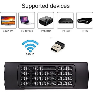 BIFANS MX3 Air Remote Mouse,2.4G Multifunctional Backlit Remote Control, Mini Wireless Keyboard & Infrared Remote Control Learning for Android TV Box,HTPC,IPTV,PC, MAC,PS3,Pad,Xbox