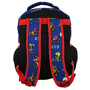 Nintendo Mario Kart Boys Girls Teen 16 Inch School Backpack (Blue, One Size)