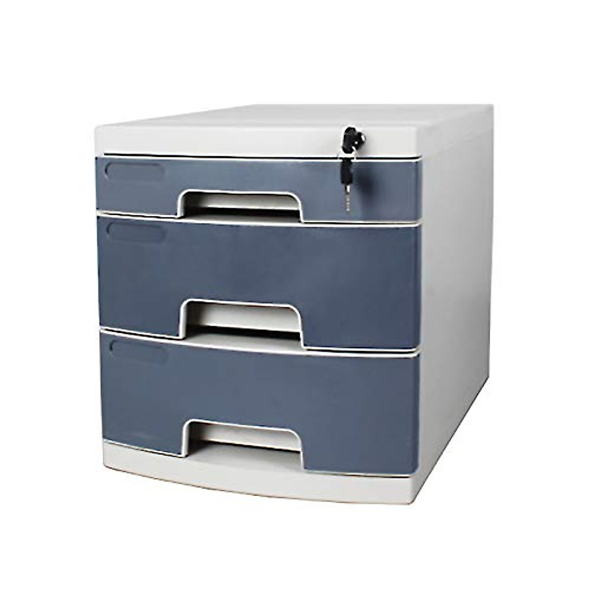 BXYXJ Desktop Drawer Organizer, Multi Functional 3/5 Tier A4 File Cabinet, for Desktop Office Supplies, with Security Lock and Label Index. (Size : 3 Layers)