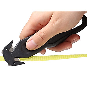 Nova Safety Cutter Tool, Safety Box Cutter Knife, Ergonomic Film Cutting Blade, Box, Strap, Carton, Package, Envelope and Letter Opener (10 Piece - Black)