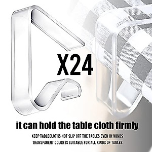 Patelai Upgrade Transparent Clear Tablecloth Clips, Plastic Table Cloth Hold Down Clips Table Cloth Holder for Christmas Home Wedding Party Indoor Outdoor Picnic