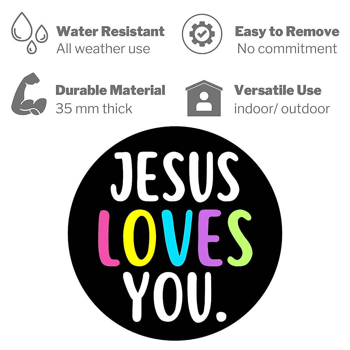 Jesus Loves You Magnet, Religious Bumper Sticker Magnetic Decal, Decoration for Cars, Office, an Classroom, 5.5 Inches