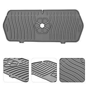 Hemoton 3pcs Faucet Splash Pad Drip Catcher for Sink Faucet Sink Drain Pad Faucet Catcher Kitchen Gadgets Sink Mat Kitchen Accessory Medium and Small Draining Mat