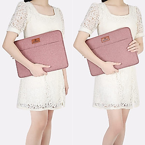 DOMISO 11 inch Water-Resistant Laptop Sleeve Case Protective Portable Carrying Bag for 12.3" Microsoft Surface Pro 6/11.6" MacBook Air/12.9" iPad Pro 2018/13" MacBook Pro Touch Bar, Pink