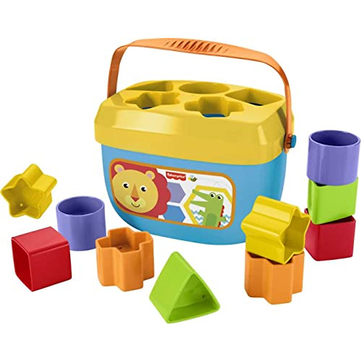 Fisher-Price Infant Gift Set with Baby’s First Blocks (10 Shapes) and Rock-a-Stack Ring Stacking Toy for Ages 6+ Months (Amazon Exclusive)