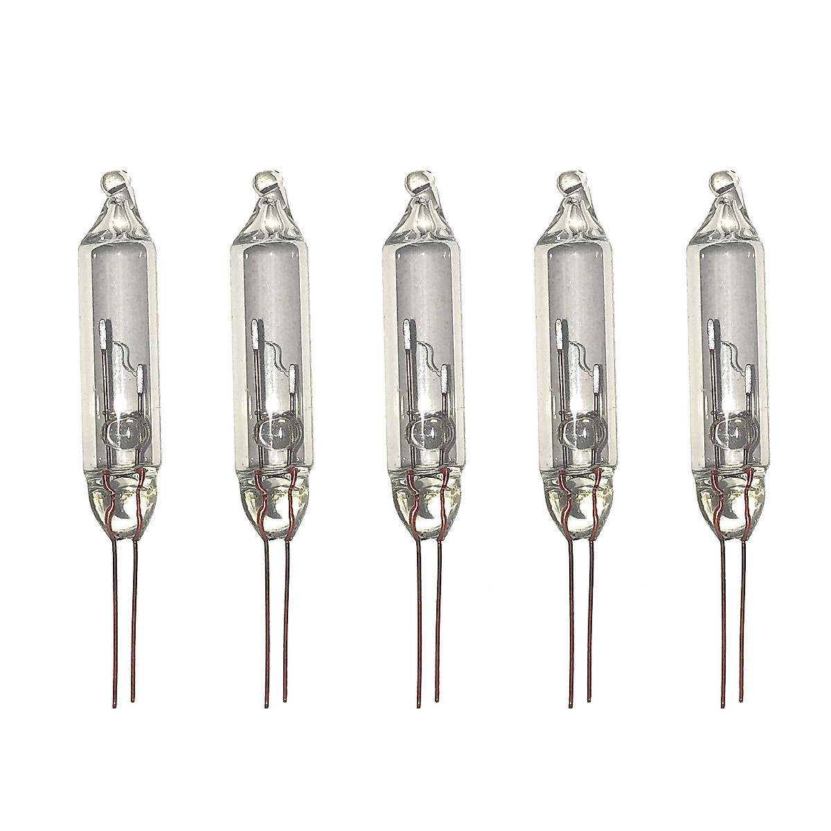 612 Vermont 12 Volt Mini Christmas Replacement Bulbs for Incandescent String Lights, Pinched Base, 20 Count, 0.96 Watt, 80 mA (Clear)