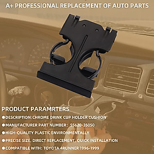 Dasbecan Car Dashboard Cup Holder Compatible with Toyota 4 Runner 1996 1997 1998 1999 Replaces# 55620-35050