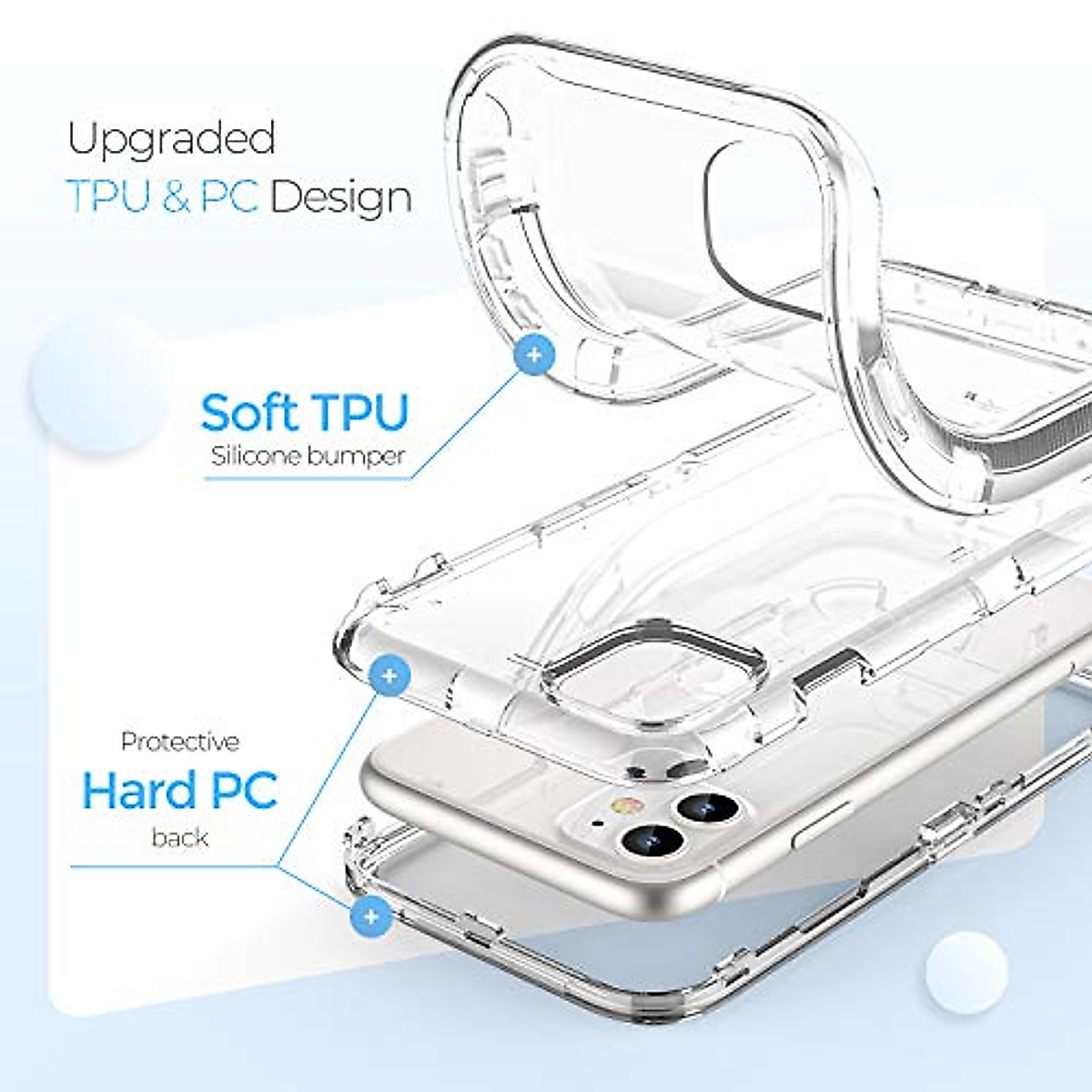 ORIbox Case Compatible with iPhone 11 pro Case, Heavy Duty Shockproof Anti-Fall clear case