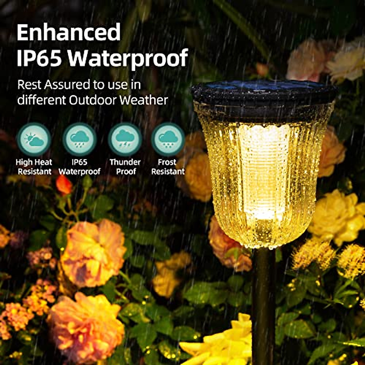 Ortope Solar Pathway Lights Outdoor Garden,200 Lumen 4Pack Solar Powered Outdoor Landscape Path Lights,12Hrs Long Last High Lumen LED Solar Walkway Yard Garden Sidewalk Patio Lights Waterproof
