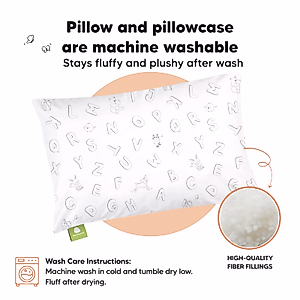 KeaBabies 2-Pack Crib Sheets for Boys, Girls and Toddler Pillow with Pillowcase - Jersey Fitted Crib Sheet - 13x18 My Little Dreamy Pillow - Organic Baby Crib Sheets Neutral - Organic Cotton