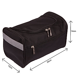 TravelMore Hanging Travel Toiletry Bag Organizer & Bathroom Hygiene Dopp Kit with Hook for Traveling Accessories Toiletries Bathroom Shaving & Makeup for Men and Woman - Black