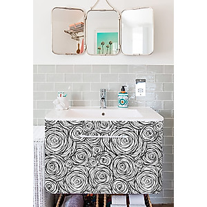 Idomural Peel and Stick Wallpaper Boho Floral Wallpaper Removable Abstract Rose Flower Wallpaper for Bedroom Bathroom Renter Friendly Contact Paper for Cabinet Accent Wall 17.7in x 118in