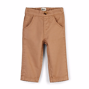 Hatley Baby Boys' Twill Pants, Khaki, 3-6 Months